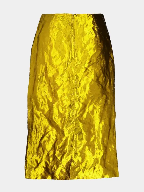 Gabriela Hearst Manuela Metallic Midi Skirt - Gold