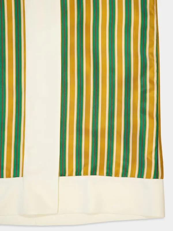 PAULA Printed Silk Twill Striped Skirt - Multicolour