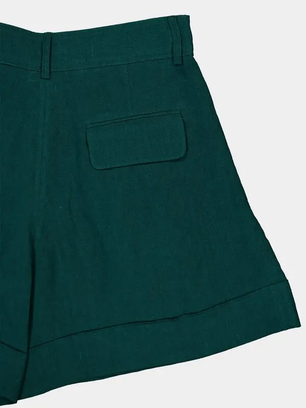 PAULA Botanical Linen Wide-leg Shorts