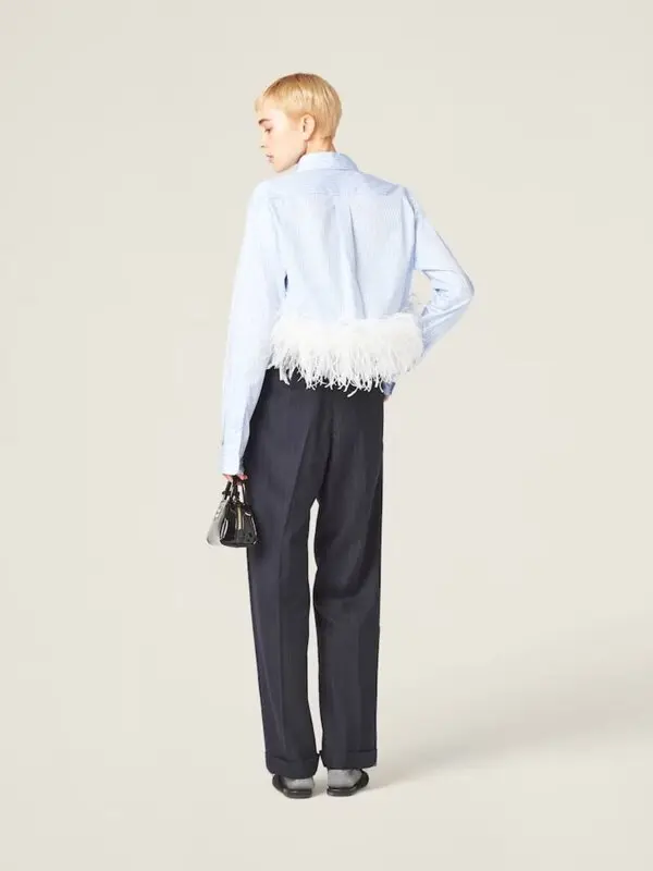 Miu Miu Pinstripe Wide-leg Trousers