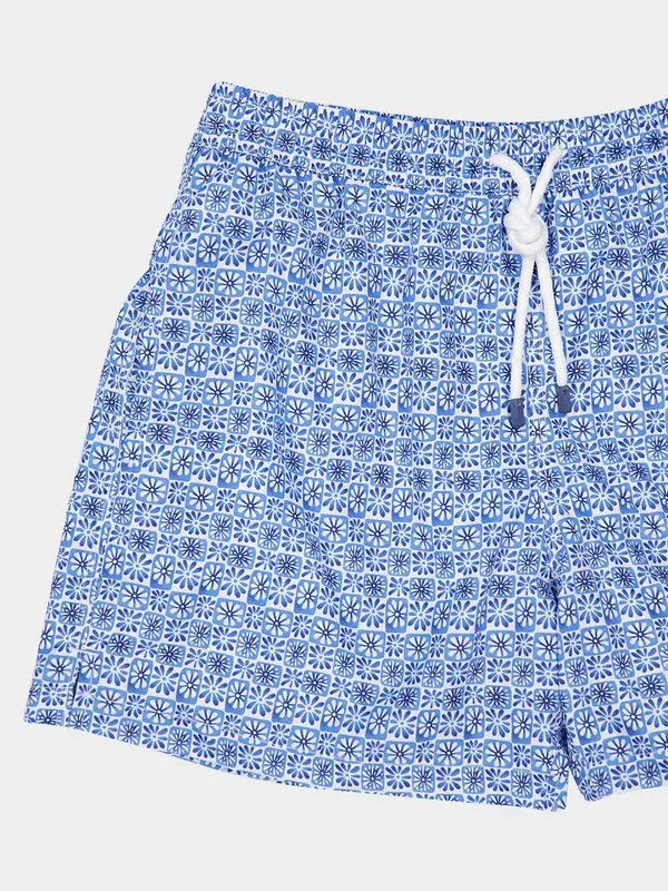 Fedeli Floral Swim Trunk - Blue