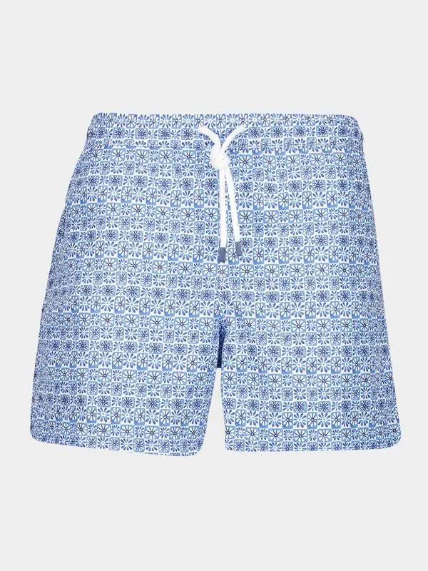 Fedeli Floral Swim Trunk - Blue