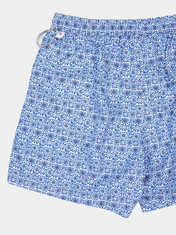 Fedeli Floral Swim Trunk - Blue