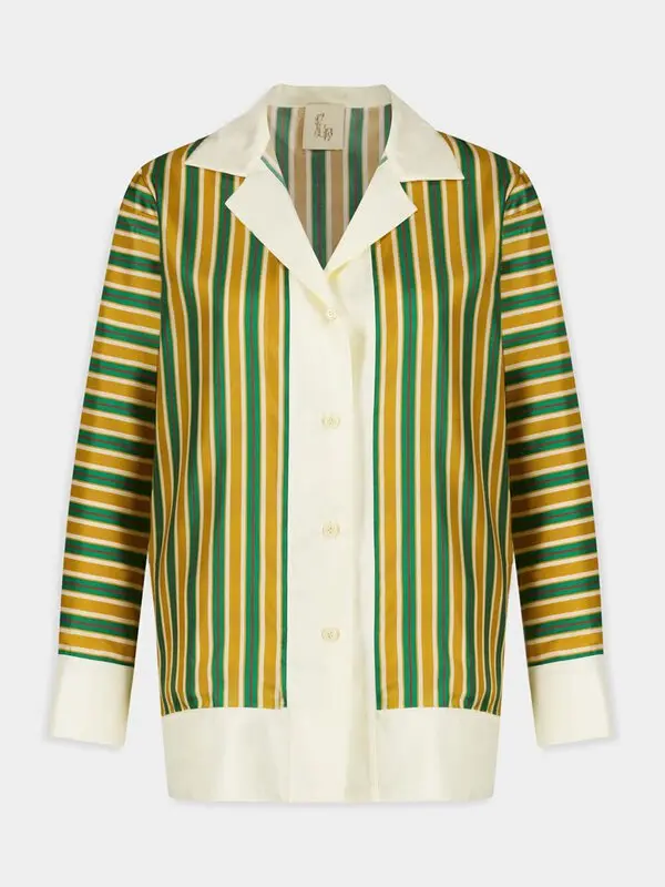 PAULA Salvia Printed Silk Twill Shirt