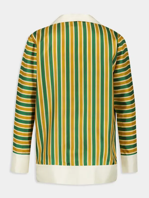 PAULA Salvia Printed Silk Twill Shirt