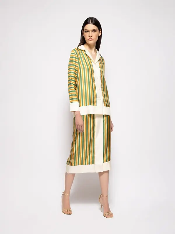 PAULA Salvia Printed Silk Twill Shirt