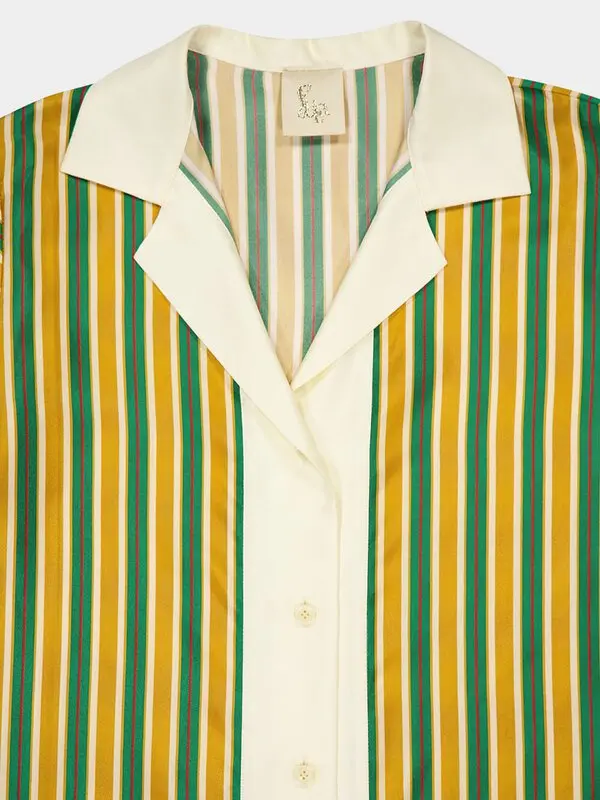 PAULA Salvia Printed Silk Twill Shirt