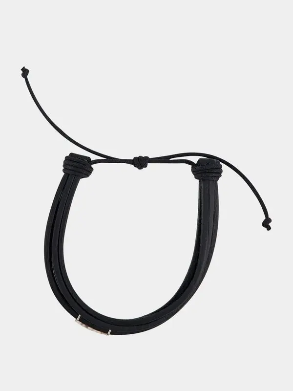Saint Laurent Cassandre Leather Bracelet
