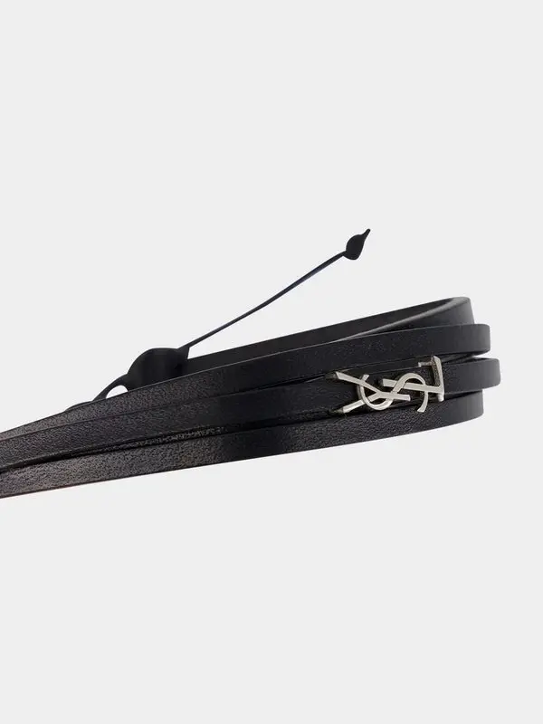 Saint Laurent Cassandre Leather Bracelet