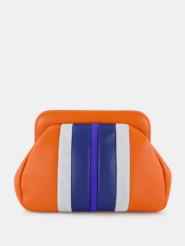 PAULA Medine Leather And Suede Clutch - Orange