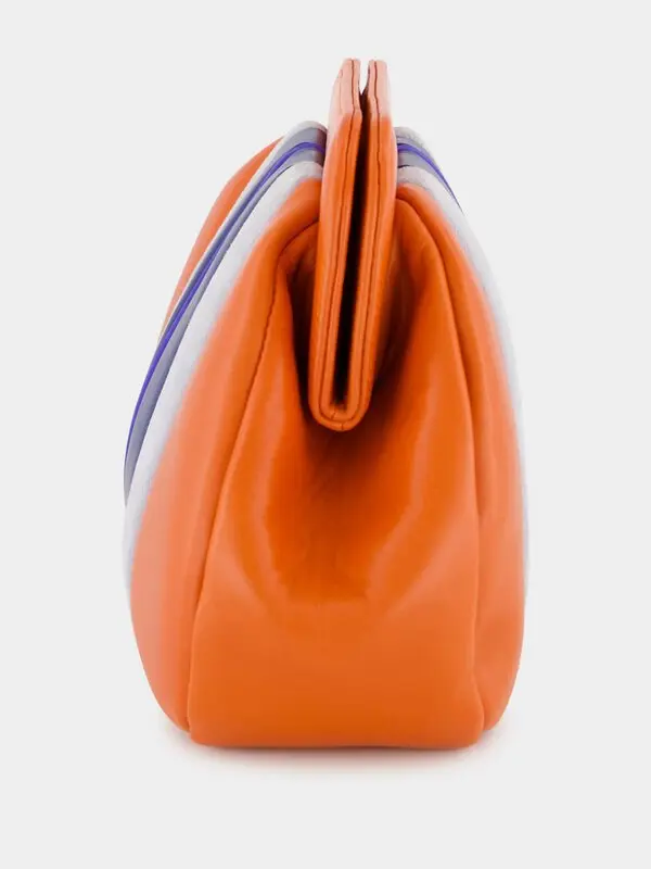 PAULA Medine Leather And Suede Clutch - Orange