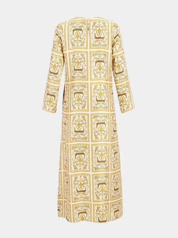 PAULA Printed Silk Twill A-line Dress - Multicolour