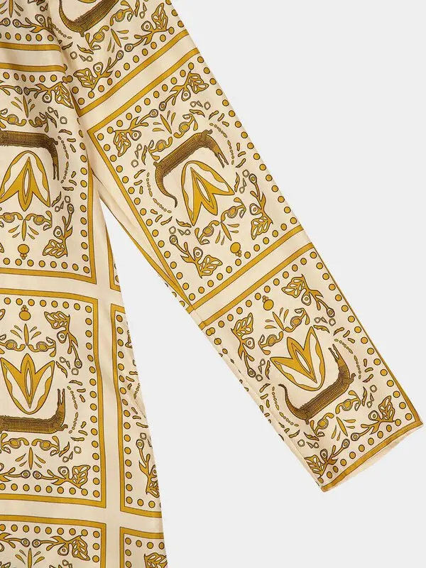 PAULA Printed Silk Twill A-line Dress - Multicolour