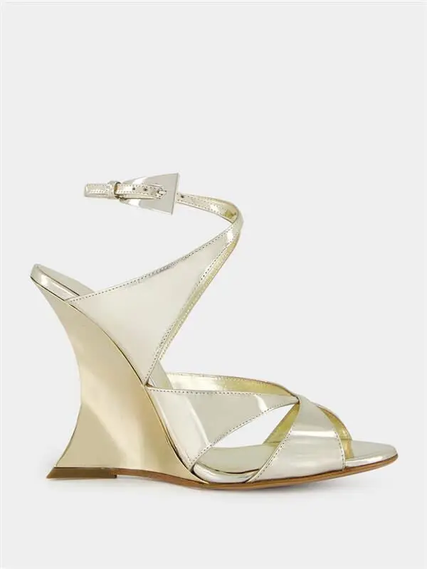 Paris Texas Laila Wedge Sandals - Gold