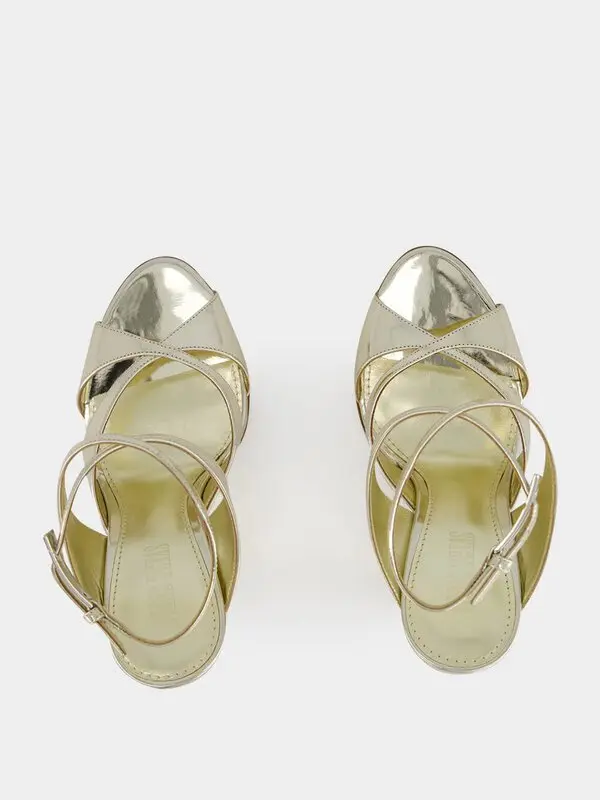 Paris Texas Laila Wedge Sandals - Gold