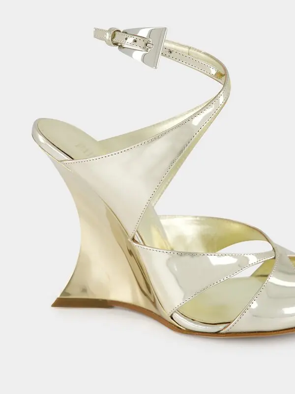 Paris Texas Laila Wedge Sandals - Gold