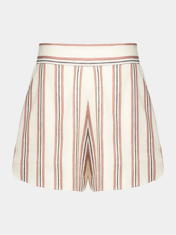 PAULA Calcita Striped Linen Shorts - Multicolour