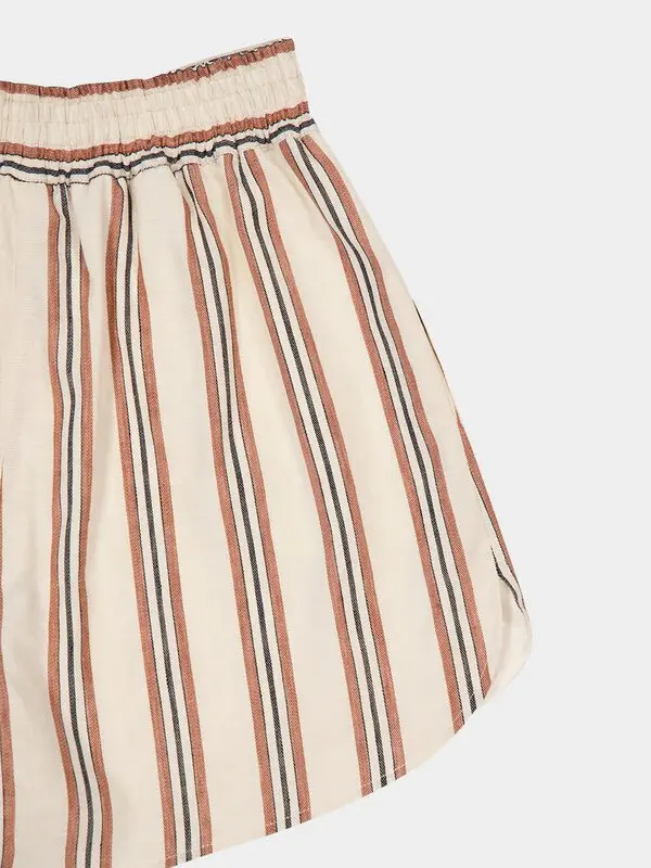 PAULA Calcita Striped Linen Shorts - Multicolour