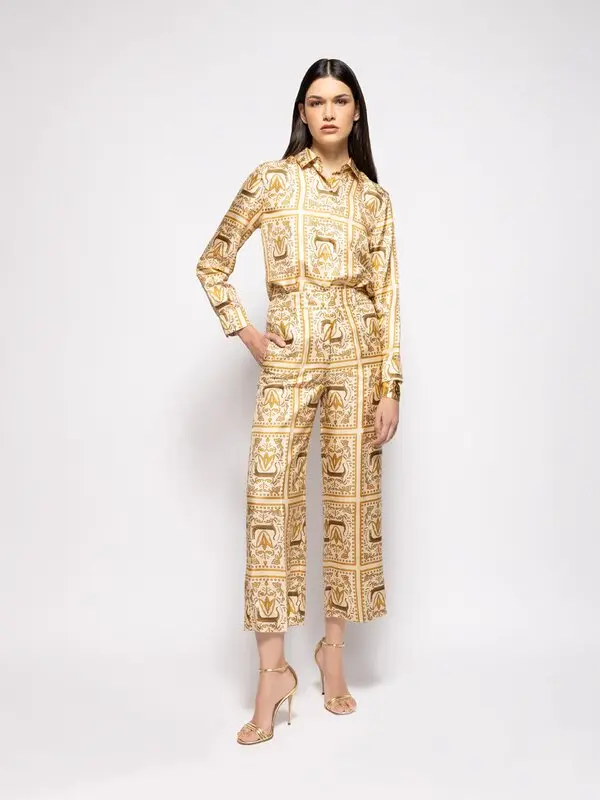 PAULA Ametista Crocoprint Printed Silk Twill Shirt - Multicolour