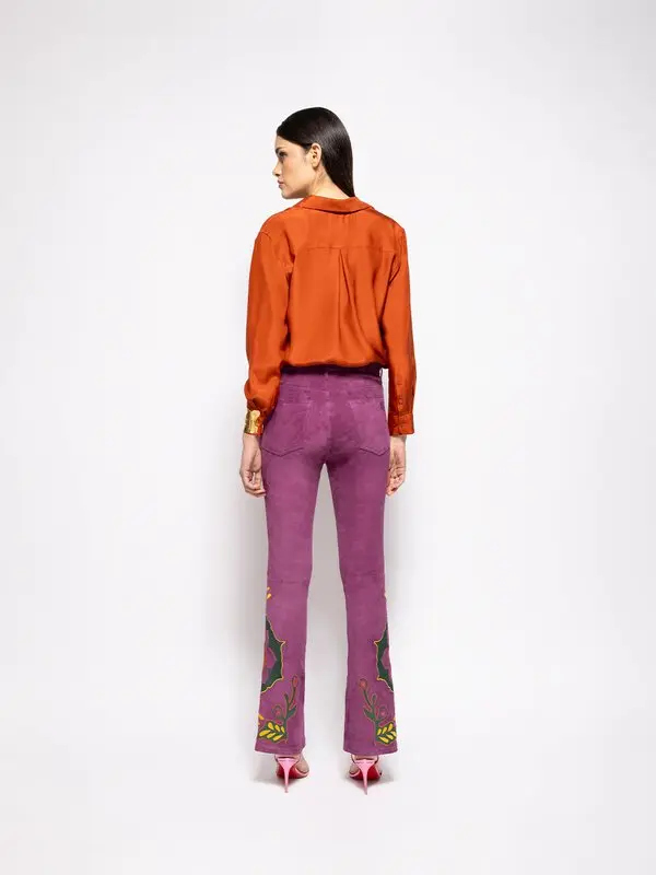 PAULA Ametista Cinnamon Stick Silk Shirt - Orange