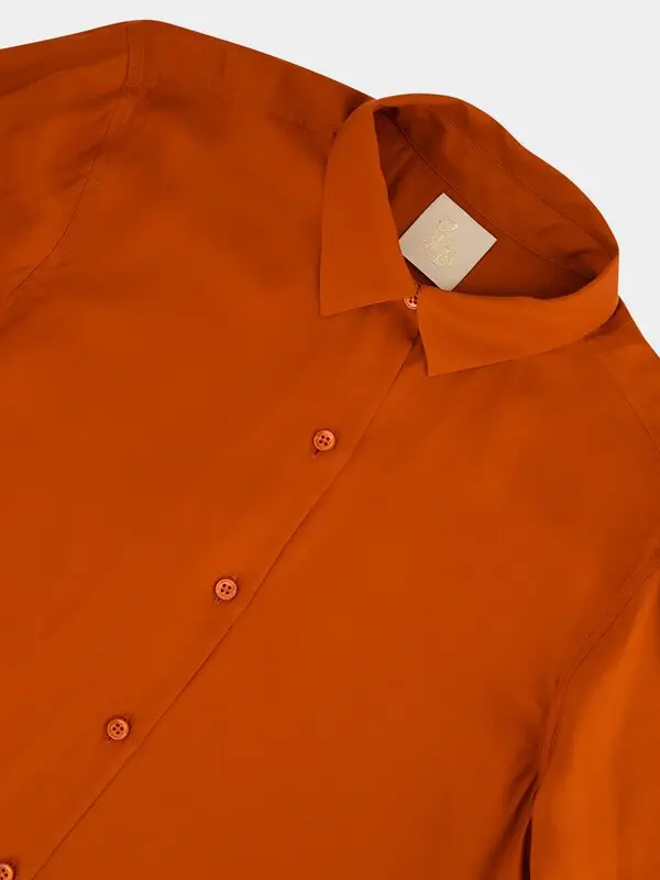 PAULA Ametista Cinnamon Stick Silk Shirt - Orange