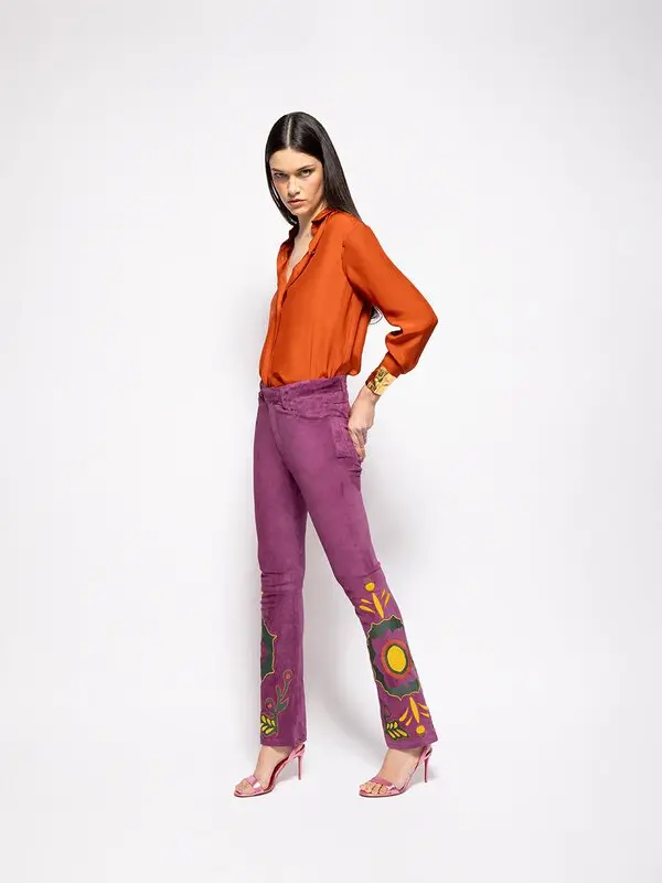 PAULA Ametista Cinnamon Stick Silk Shirt - Orange
