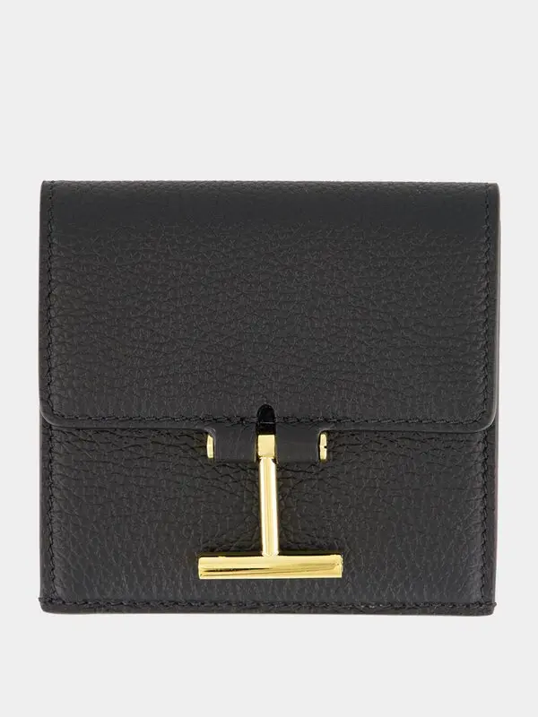 TOM FORD Tara Grain Leather Card Holder - Black