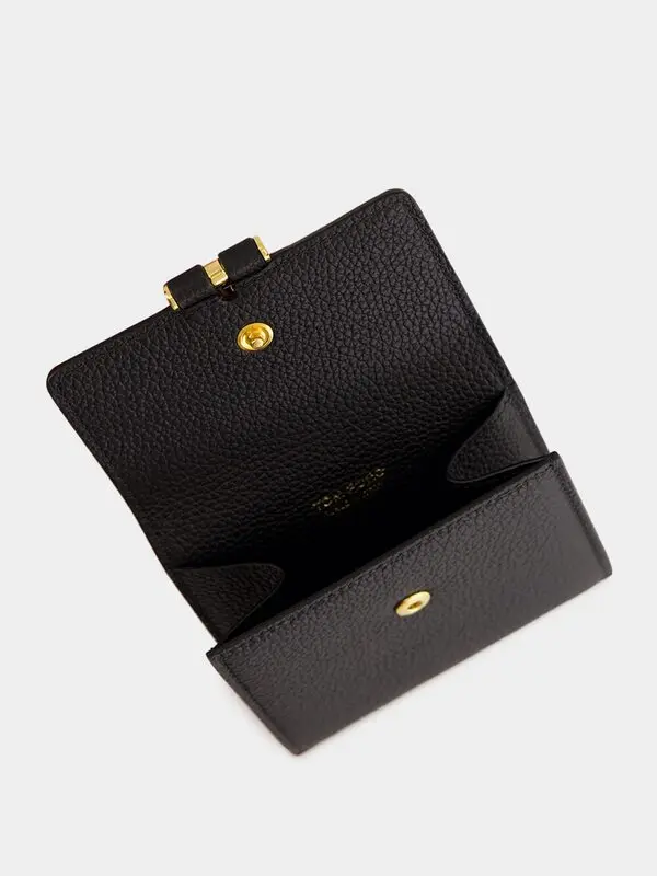 TOM FORD Tara Grain Leather Card Holder - Black