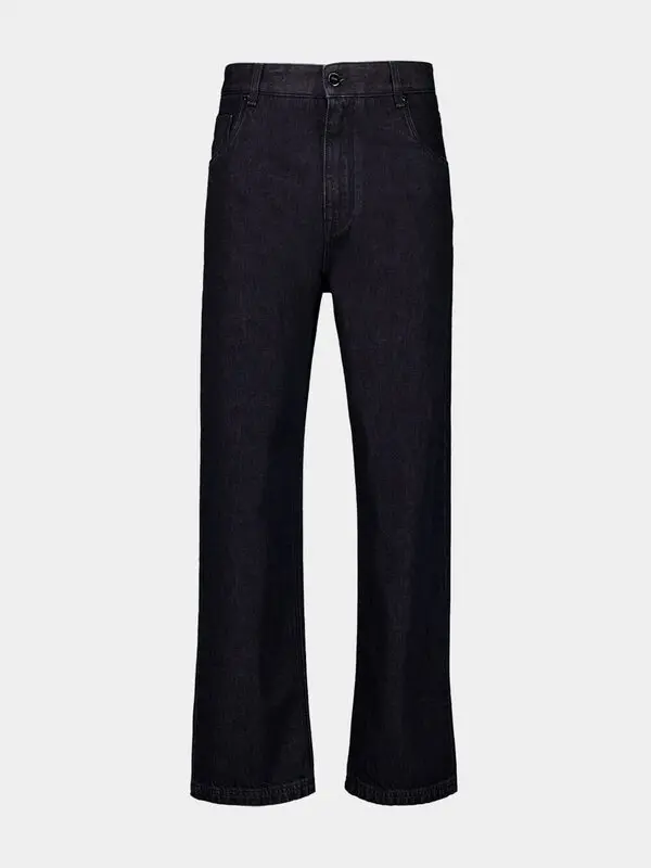 Fendi Straight-leg Jeans With Ff Turn-up Hem - Black
