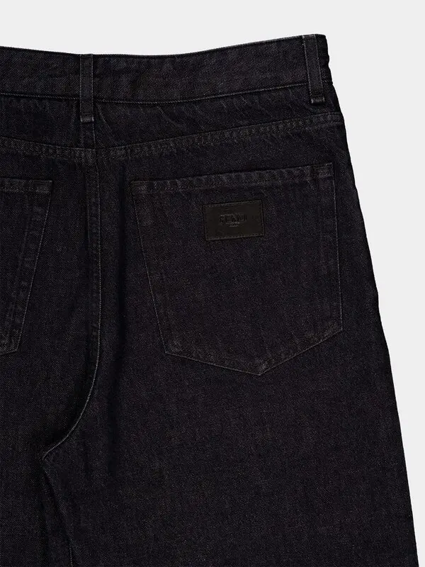 Fendi Straight-leg Jeans With Ff Turn-up Hem - Black