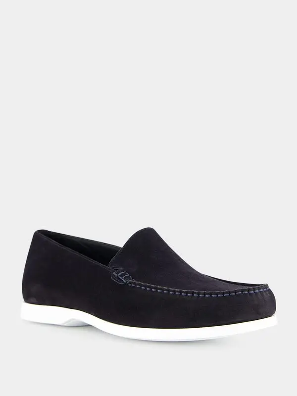 Manolo Blahnik Monaco Suede Boat Shoes