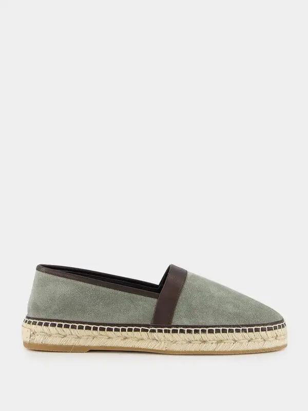 Manolo Blahnik Nerano Calf Suede Espadrilles - Green