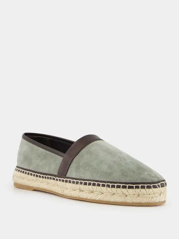 Manolo Blahnik Nerano Calf Suede Espadrilles - Green