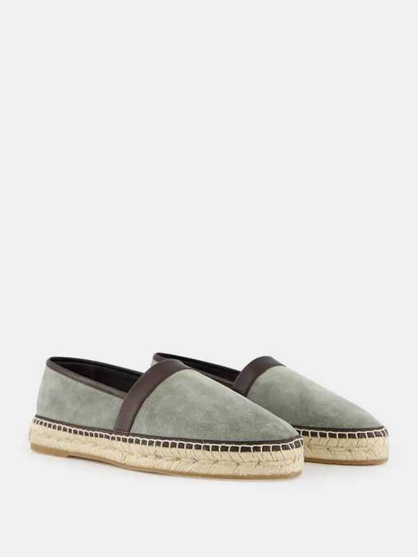 Manolo Blahnik Nerano Calf Suede Espadrilles - Green