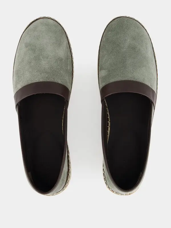 Manolo Blahnik Nerano Calf Suede Espadrilles - Green
