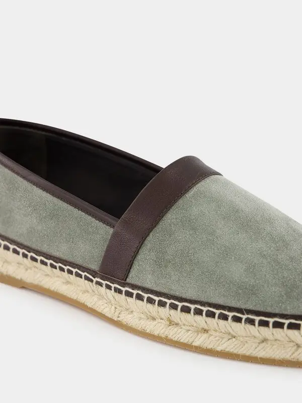 Manolo Blahnik Nerano Calf Suede Espadrilles - Green