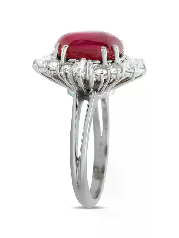 LB EXCLUSIVE 18k White Gold Diamond And Ruby Ring