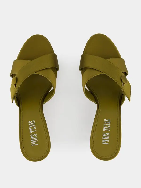 Paris Texas Oil Lidia Couture Satin Mules
