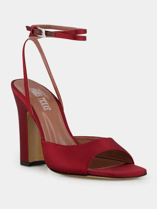 Paris Texas Lara Satin Sandal - Black