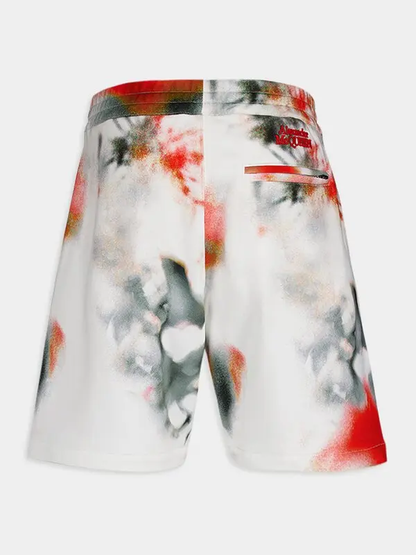 Alexander McQueen Obscured Flower Cotton Shorts - Multicolour