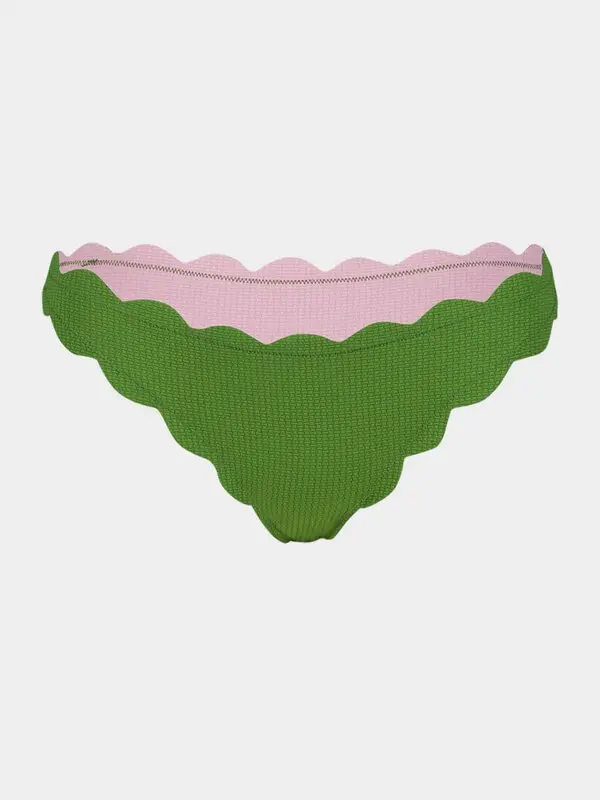 Marysia Antibes Scalloped Bikini Bottom - Green