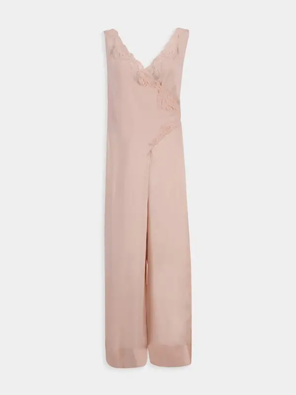 Stella McCartney Lace Detail Silk Blend Jumpsuit - Pink