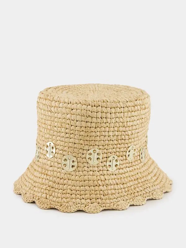 Rabanne Raffia Bucket Hat - Beige