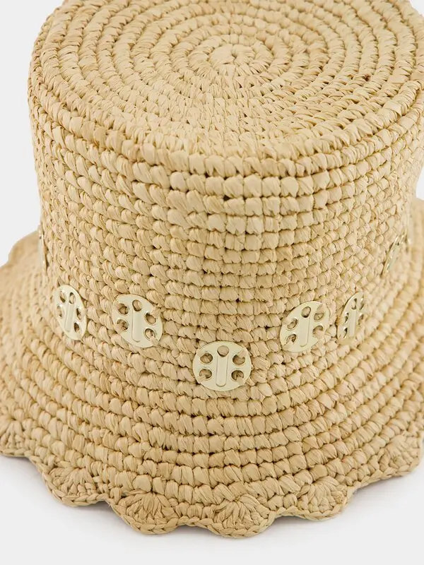 Rabanne Raffia Bucket Hat - Beige