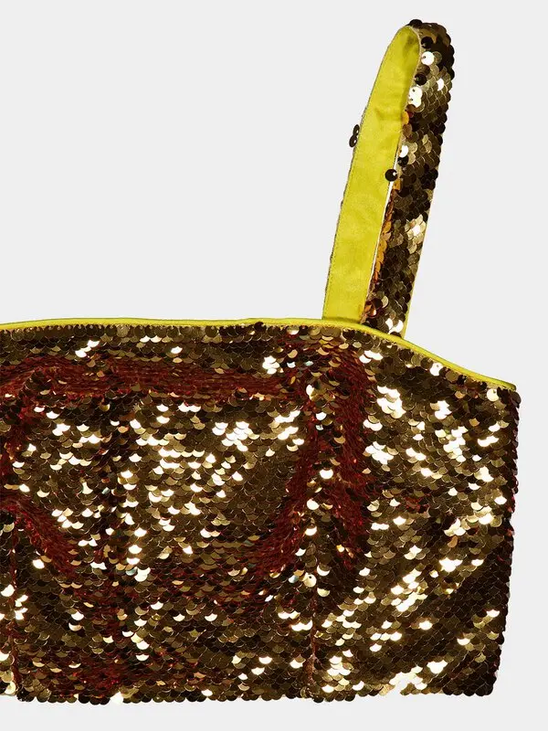 Dolce & Gabbana Sequined Crop Top With Straps