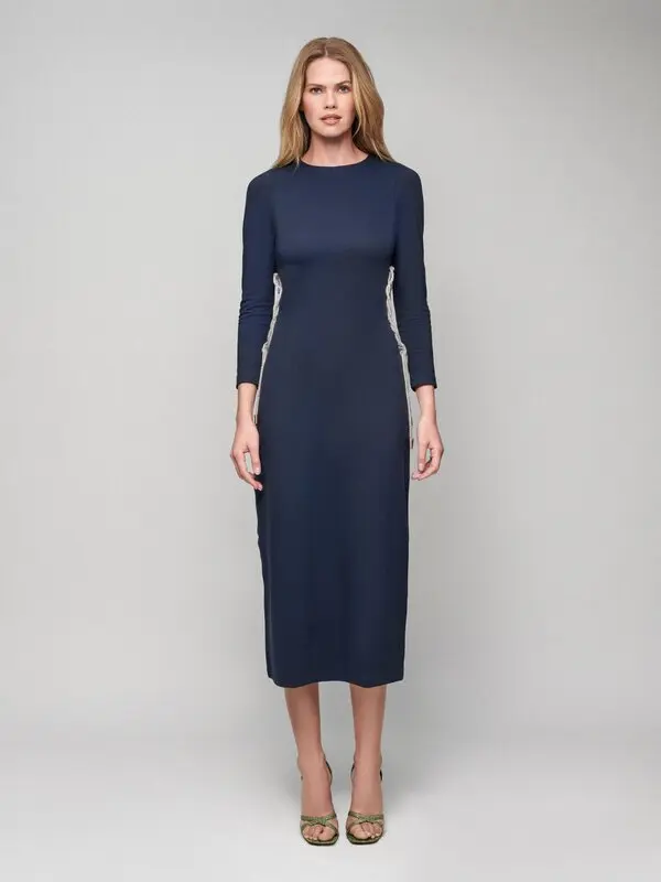 PAULA Eos Midi Dress With Cut-out Openings - Blue