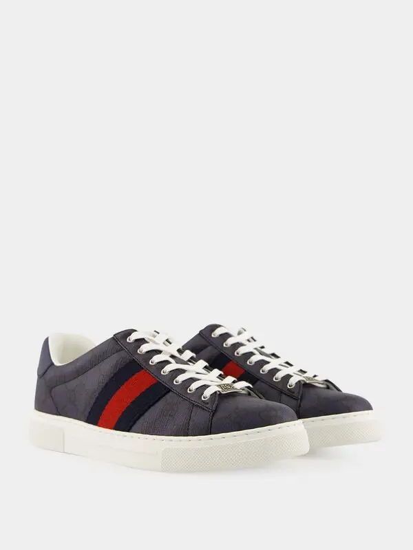 Gucci Gg Supreme Ace Sneakers - Blue