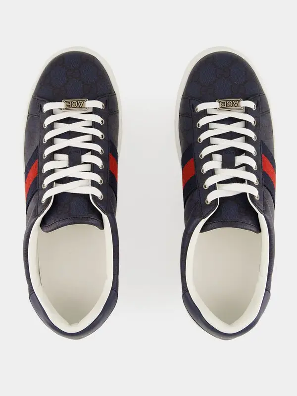 Gucci Gg Supreme Ace Sneakers - Blue