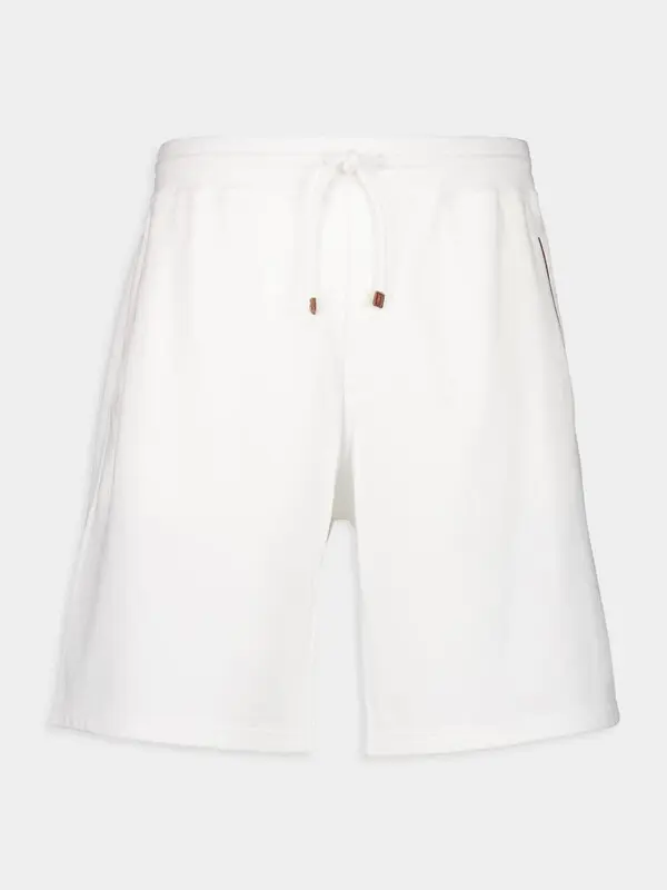 Brunello Cucinelli Techno Cotton French Terry Bermuda Shorts - White