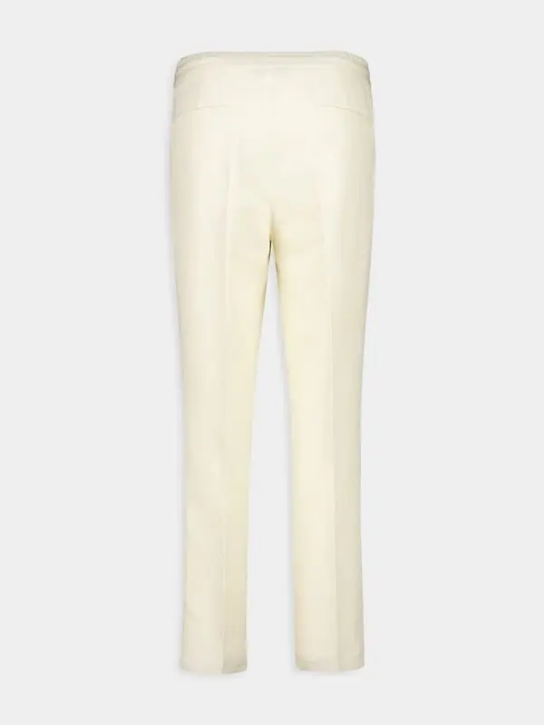 Brunello Cucinelli Linen-cotton Drawstring Pants - Cream